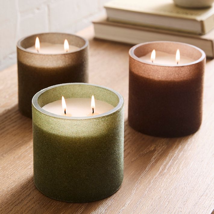 Flocked Glass Filled Candles | West Elm