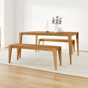 Anderson Solid Wood Dining Table & 2 Benches Set - Modern Elegance ...
