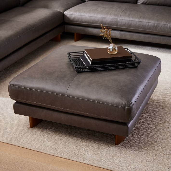 Leather ottoman with legs store