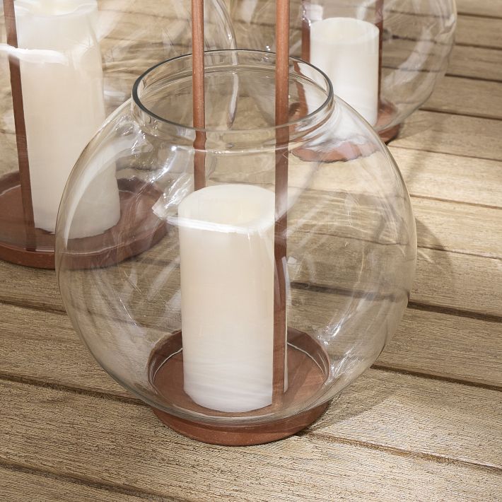 Round glass candle lanterns store