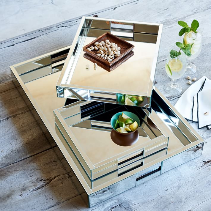 Mirror Wrapped Serving Trays West Elm