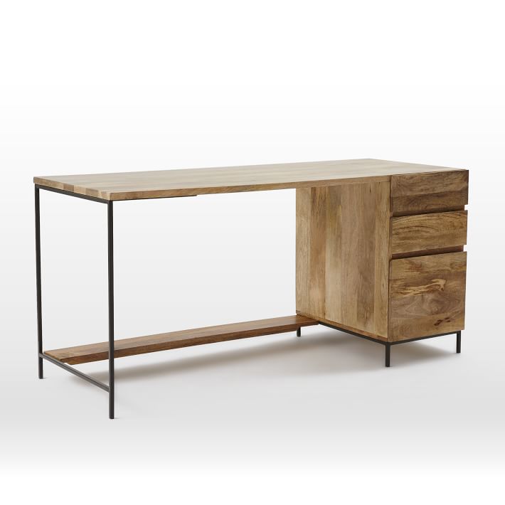 Industrial Modular Desk w File Cabinet 64 West Elm