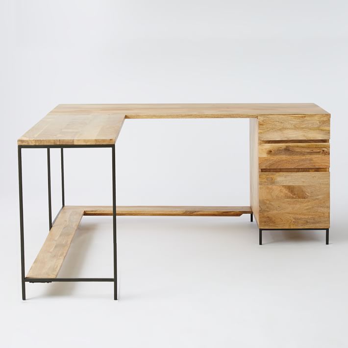 Industrial Modular L Shaped Desk File Cabinet West Elm