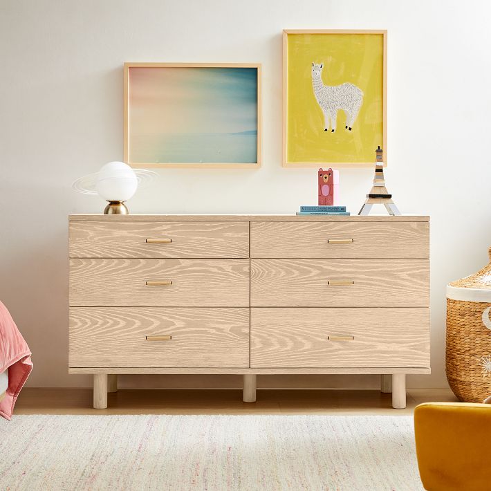 Romi Wide Dresser Cerused White On Oak West Elm