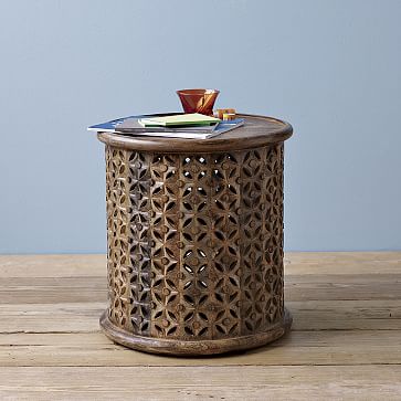 West elm carved wood side table store