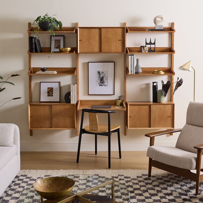 Modular wall units for living room store