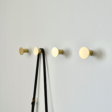 Modern Home by Bellver Brass Round Wall Hooks Set of 4 West Elm