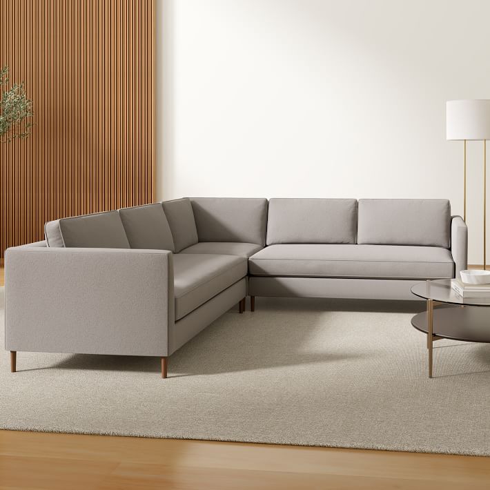 Harris Loft L Shaped Sectional With Wood Legs Sofa With Chaise West Elm