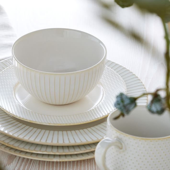 Textured Stoneware Dinnerware Set of 16