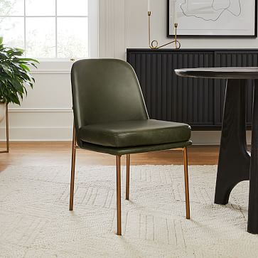 Jack Metal Frame Dining Chair Sierra Leather Fog Light Bronze