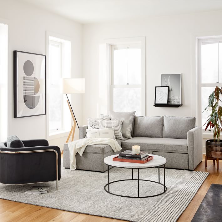 Streamline Round Coffee Table Modern Living Room Furniture West Elm