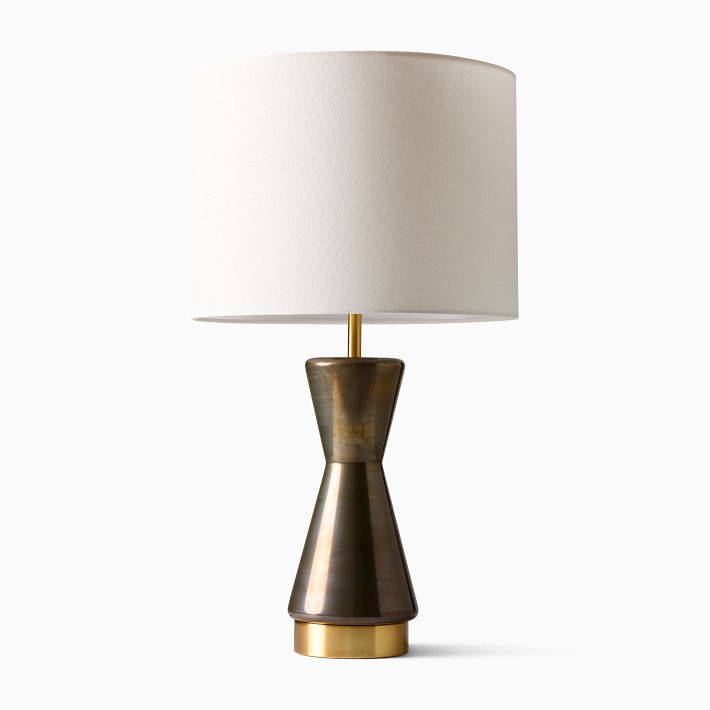 Metalized Glass USB Table Lamp Large Modern Light Fixtures West Elm
