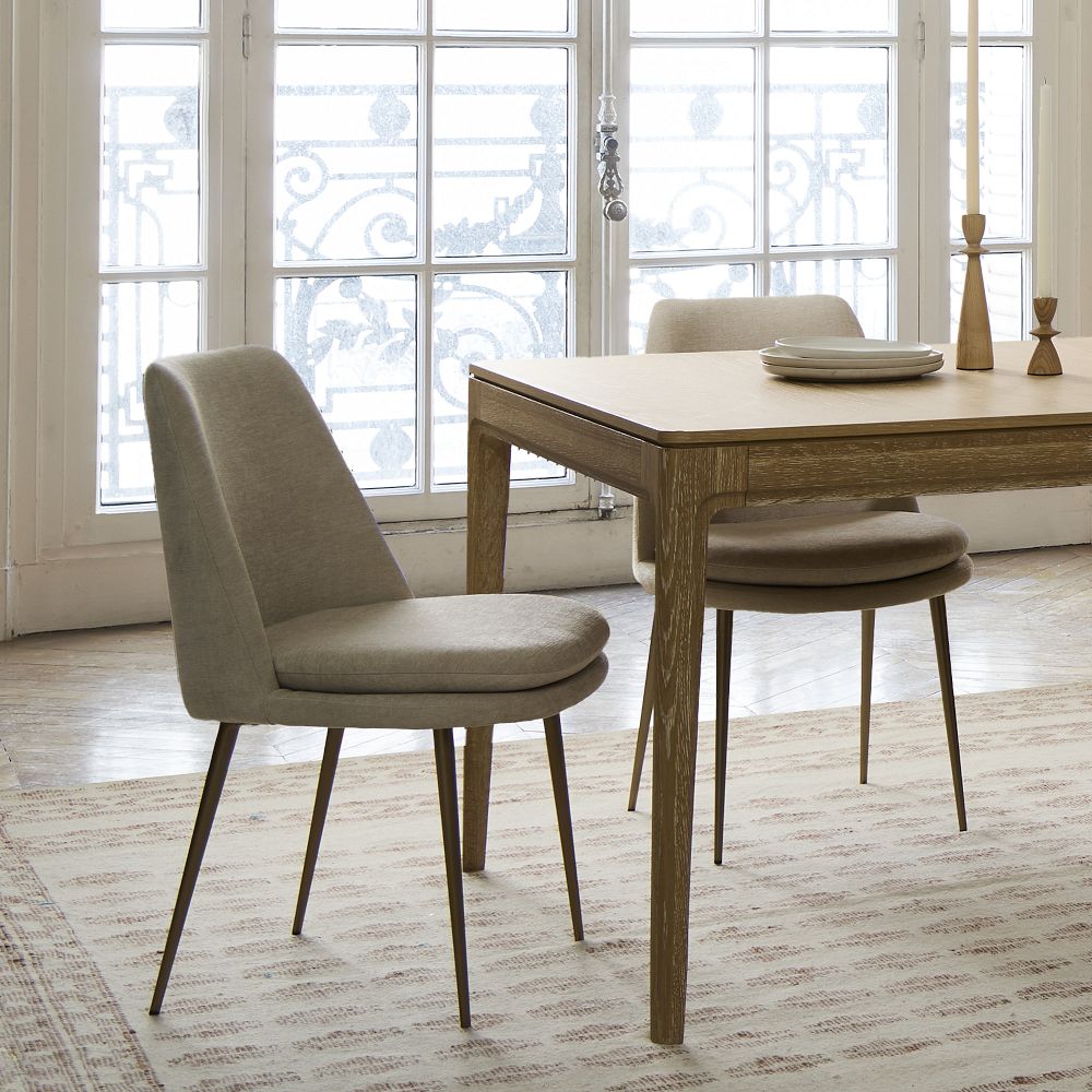 Finley Low Back Dining Chair Set of 2 Performance Chenille Crossweave Green Elm Gunmetal West Elm