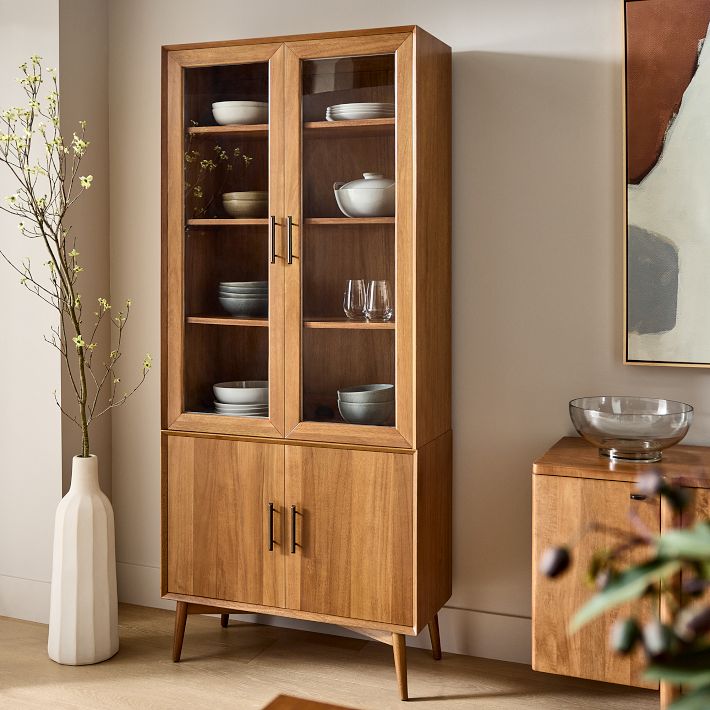 Mid Century Glass Cabinet 35 West Elm