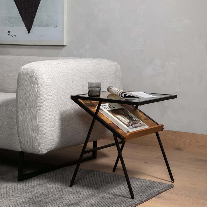West elm glass end table store