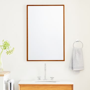 Thin Wood Rectangle Bath Mirror 24 W x 36 H West Elm