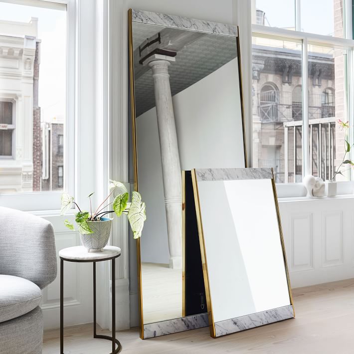 Marble Brass Floor Mirror West Elm