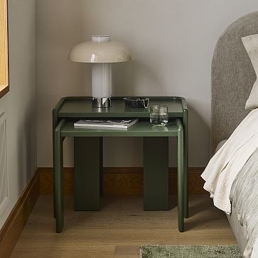 Nesting nightstand with drawer store