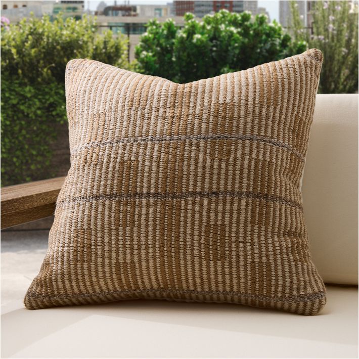 Outdoor Natural Blocks Pillow | West Elm