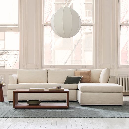 West elm white sectional store