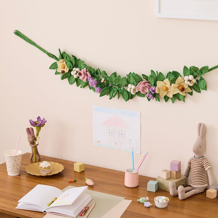 Felt Spring Floral Garland | West Elm