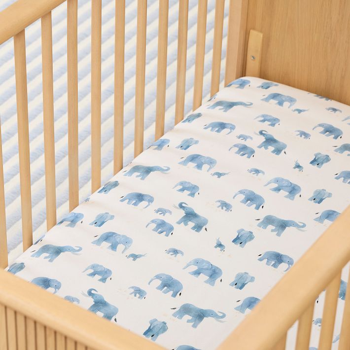 Elephant Crib Fitted Sheet | West Elm