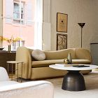 Fay Travertine Side Table - Modern Brass Accent Table | West Elm