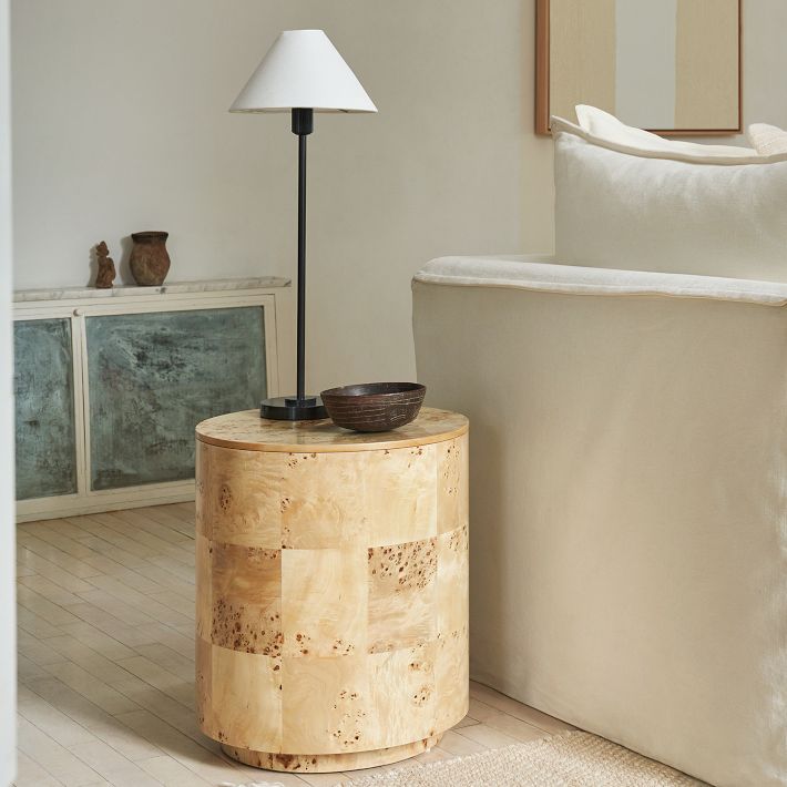 Volume Round Side Table 16.5 Burl
