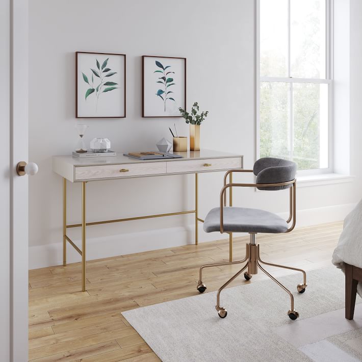 West elm white desk store