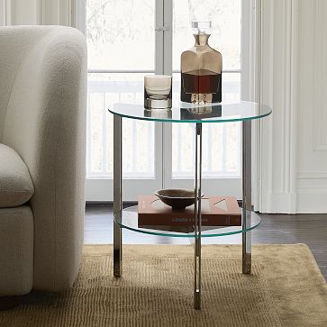 Glass table side store