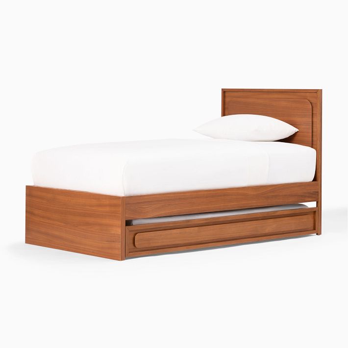 Gemini Twin Bed with Trundle Pack Walnut West Elm