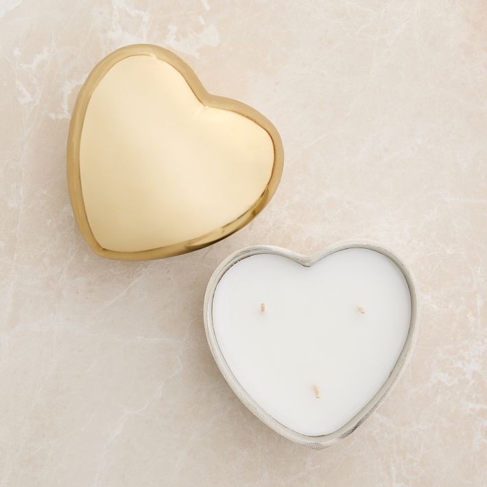 Heather Heart Filled Candle - Amber Jasmine | West Elm
