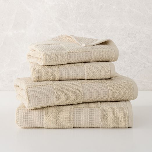 Waffle Checkered Towels | West Elm