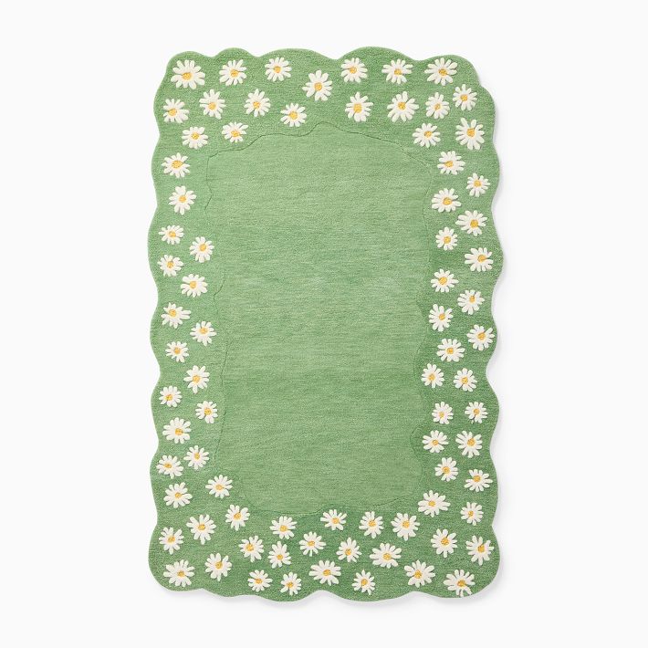 Kids Daisy Framed Rug | West Elm