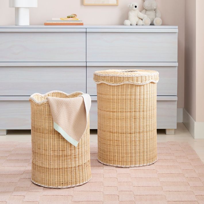 Woven Scalloped Hamper | West Elm