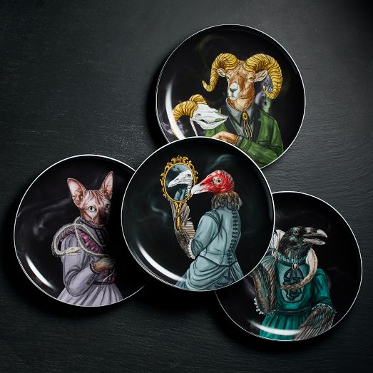 Dapper Animal Halloween Salad Plates | West Elm