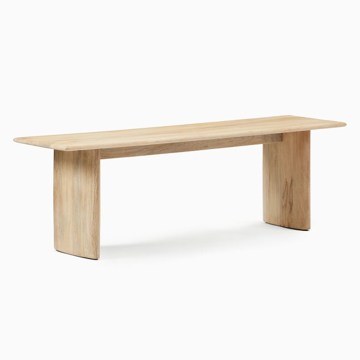 Anton Solid Wood 58 Dining Bench Cerused White West Elm