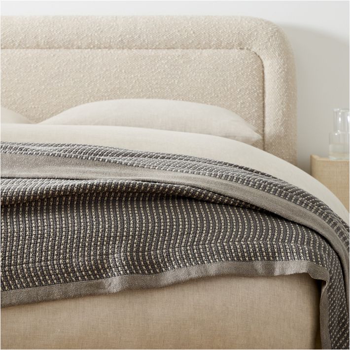 Two-Tone Cotton Linen Blanket | West Elm