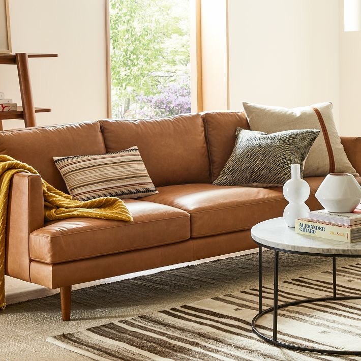 West elm haven leather sofa store