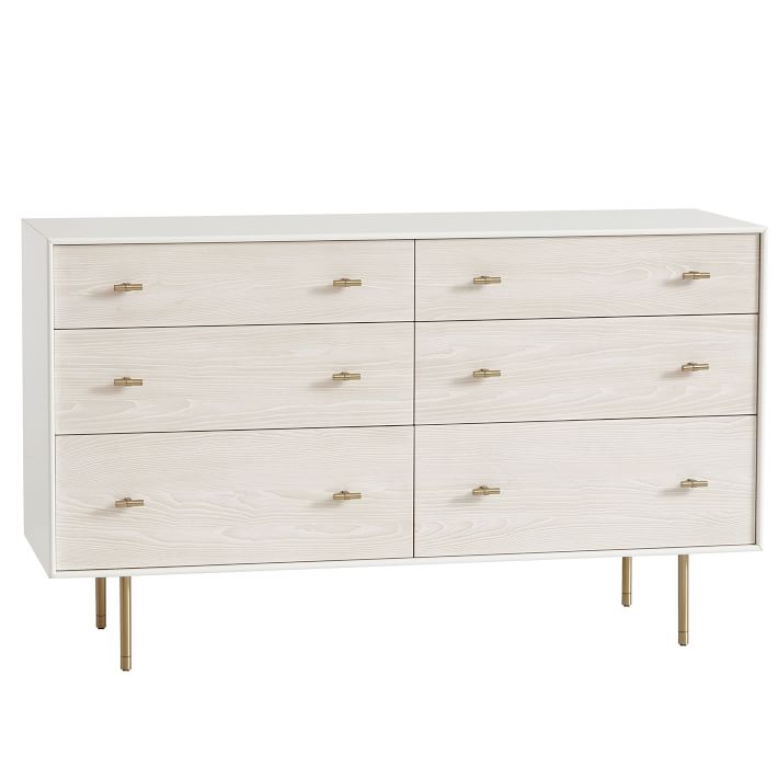 White 6 drawer dressing table store
