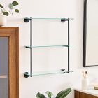 Modern Overhang Triple Glass Bathroom Shelf | West Elm