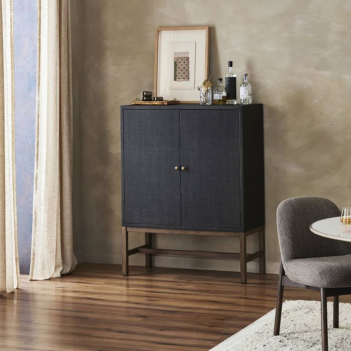 Britten Raffia Bar Cabinet (40") | West Elm