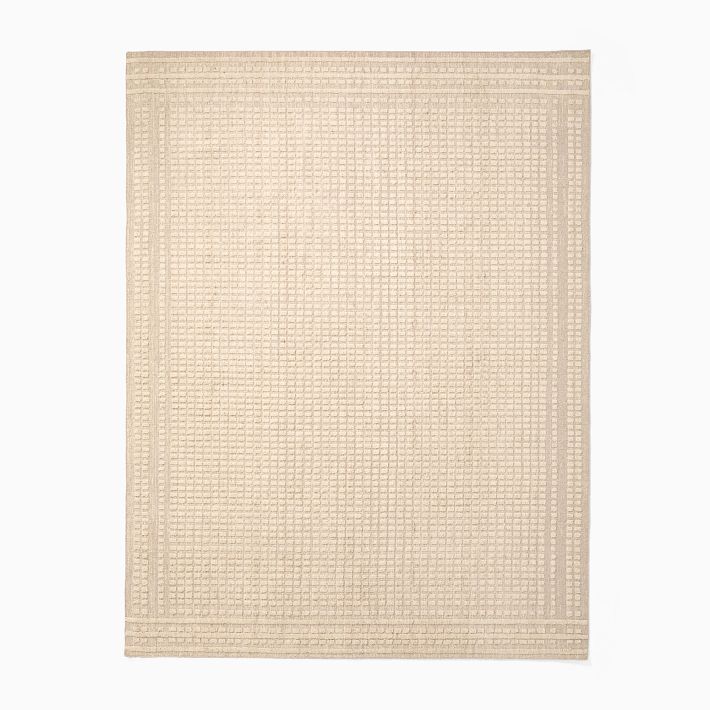 Loomed Grid Wool Rug | West Elm