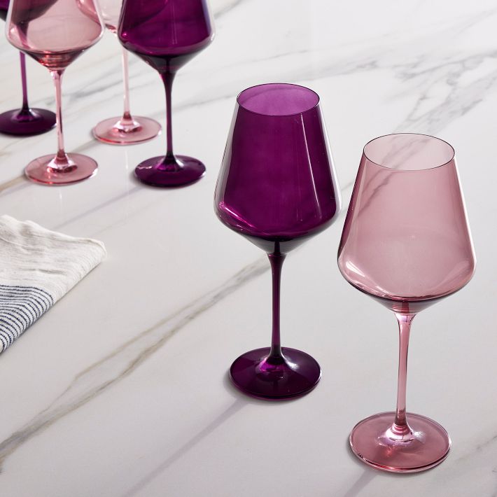 Estelle Colored Glass Two-Tone Wine Glasses | West Elm