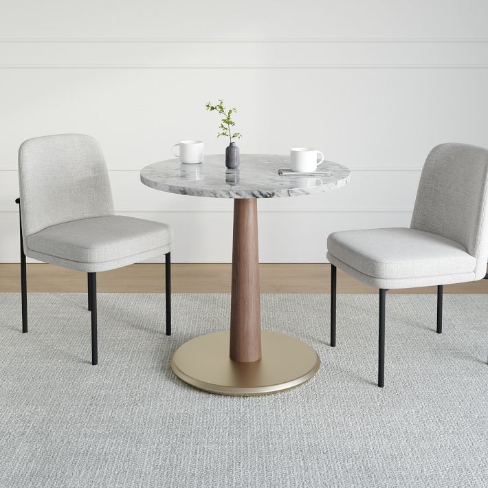 Claire Dining Table Faux Marble Round West Elm
