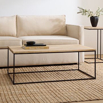Streamline 44 Coffee Table Cerused White Dark Bronze West Elm