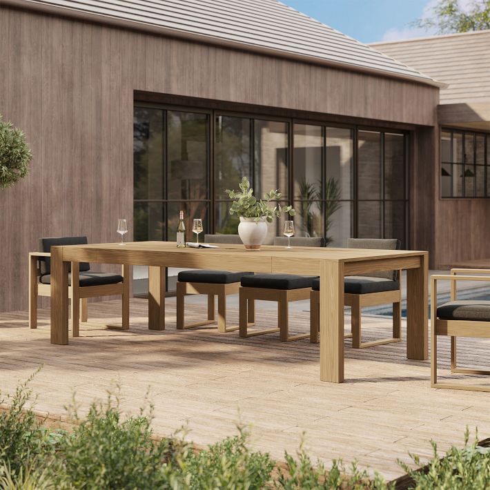 Telluride Outdoor Expandable Dining Table - Modern Elegance | West Elm