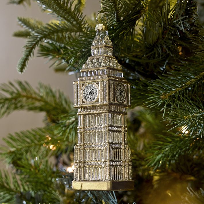 Glass Big Ben Ornament - Handcrafted Glass Ornament | West Elm