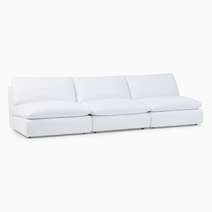 Hampton Set of 3 Armless Single Native Linen White CS West Elm