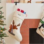 Felt Moose in Scarf Stocking | West Elm
